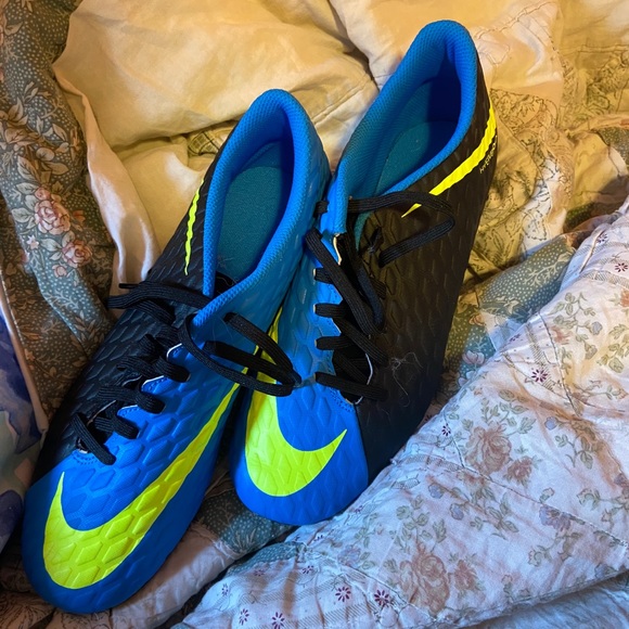 Nike | Shoes | Nike Blue And Bright Yellow Hypervenoms Cleats | Poshmark